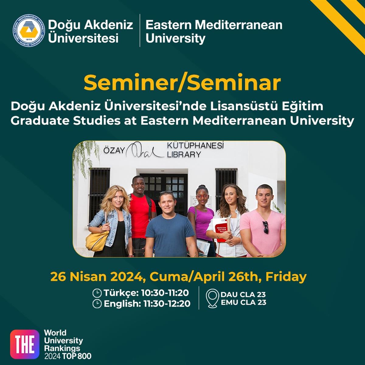 Seminar: Graduate Degree Studies at Eastern Mediterranean University | Announcements | Institute ...